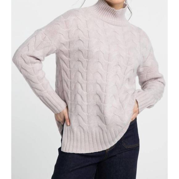 Kinross | Sweaters | New Kinross Luxe Cable Funnel Sweater In Dune ...